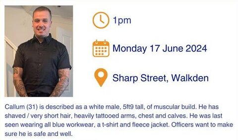 Have you seen missing callum – last seen in walkden? | Salford Media